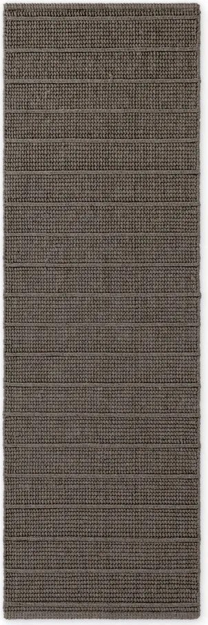 Tmavě šedý/tmavě hnědý ručně tkaný vlněný běhoun 80x250 cm Camden Parker – Ted Baker