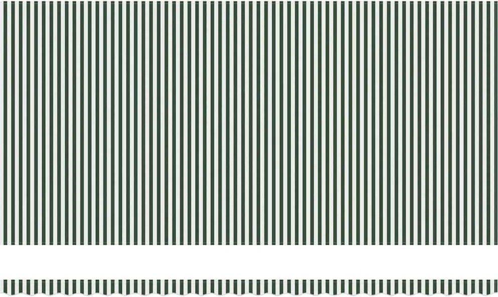 Stahovací markýza Zelená a bílá 600 × 300 cm Polyester a hliník 3331693