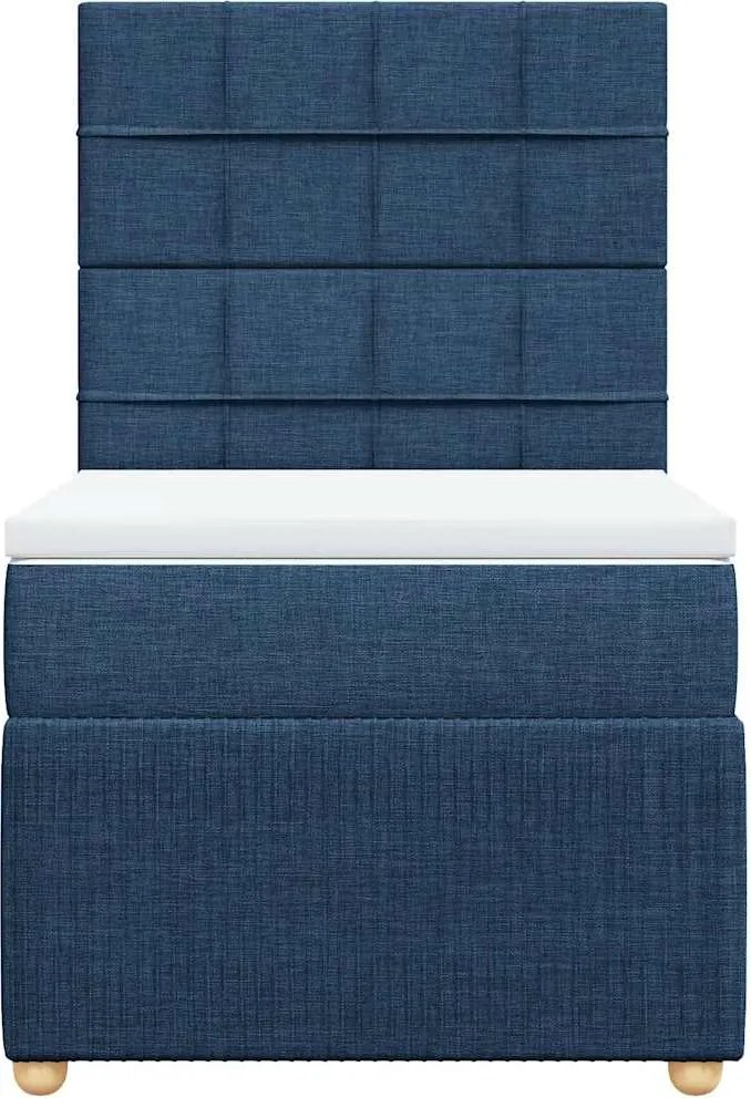 Box spring postel s matrací modrá 80x200 cm textil 3294189