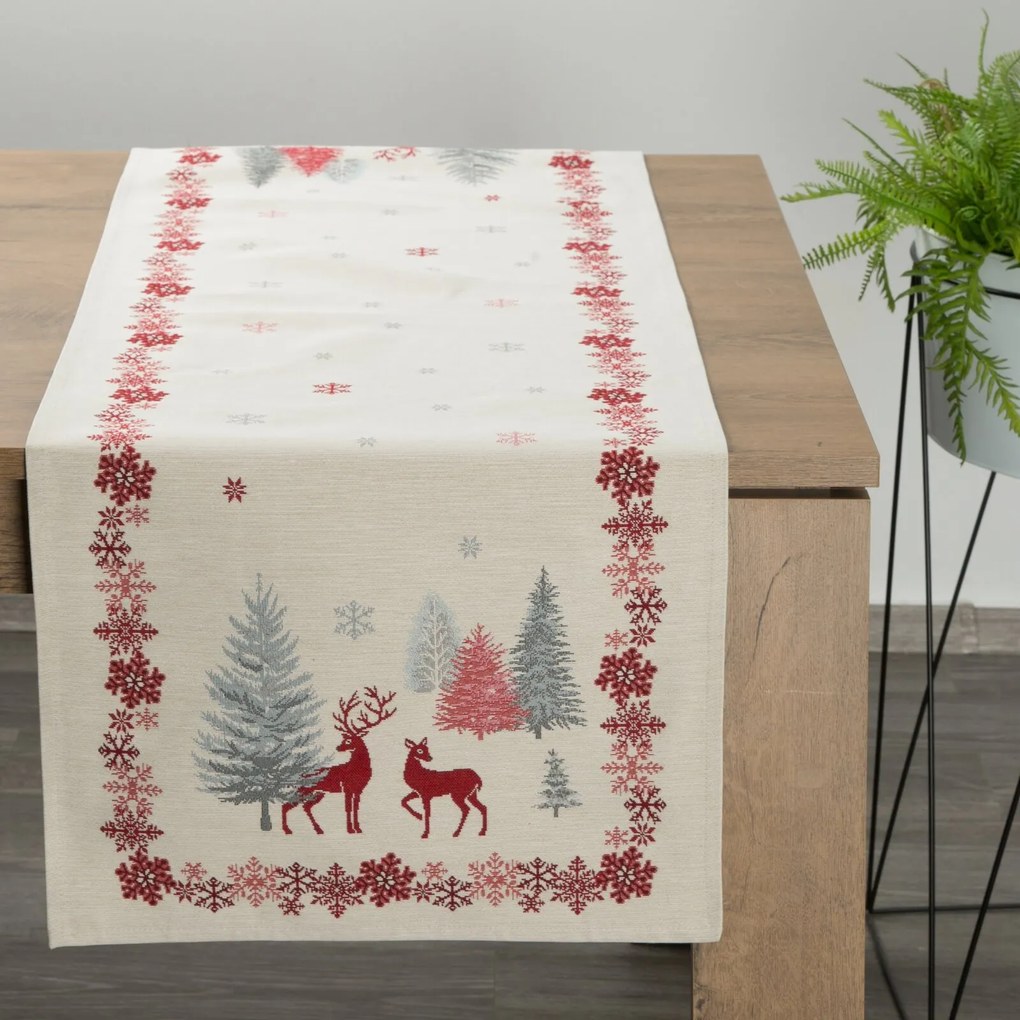 VÁNOČNÍ UBRUS NOEL 45X140 CM VZOROVANÝ