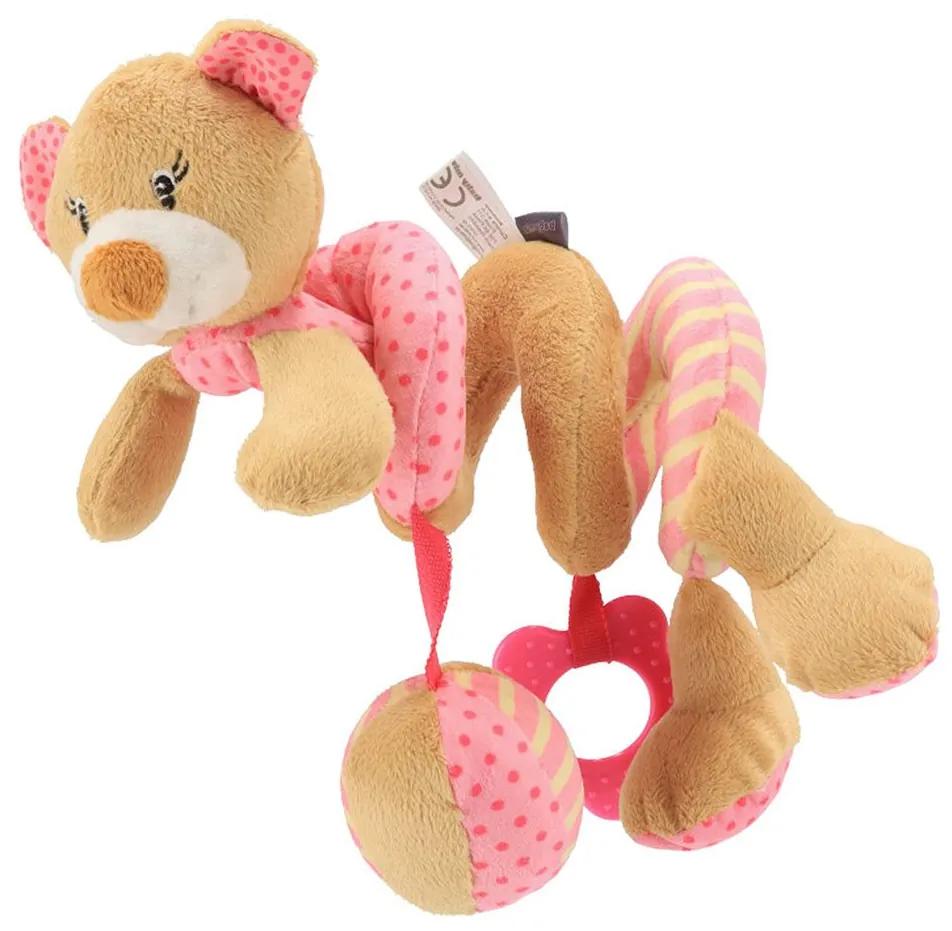 BABY MIX hračka na postýlku Spirála Medvídek růžová