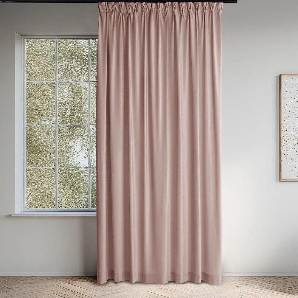 Světle růžový sametový dimout závěs 530x270 cm Velto – Filumi
