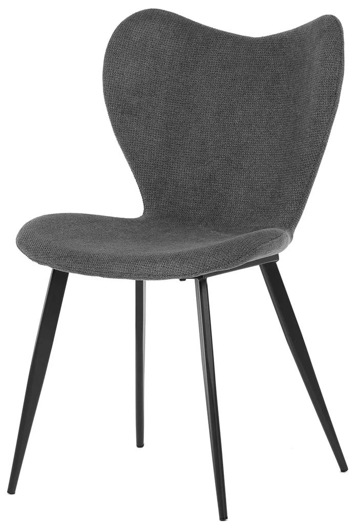 AUTRONIC Židle jídelní, šedá látka, černá kovová podnož
