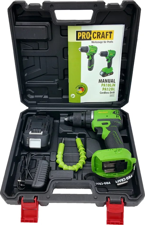 Procraft PA18LiN 20V - akumulátorový šroubovák (s 2,0 Ah akumulátorem a nabíječkou)