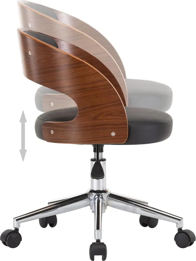 vidaXL Otočná kancelářská židle ohýbané dřevo a textil [3054842] Barva: taupe