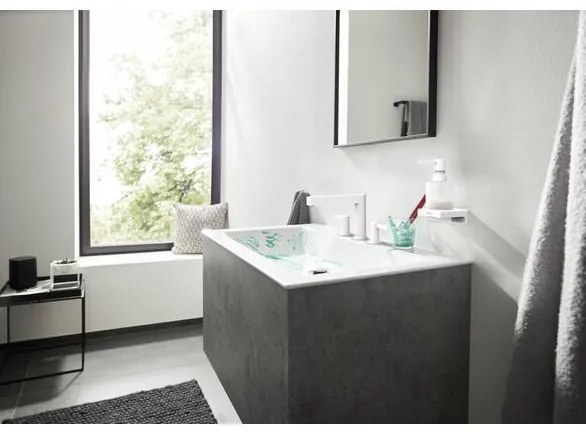 Hansgrohe Finoris Baterie umyvadlová tříotvorová s odtokem, bílá mat 76033700