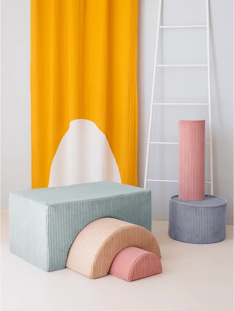 Manšestrové pěnové hřiště v mentolové barvě 75x49x37 cm Rainbow Montessori – Wigiwama