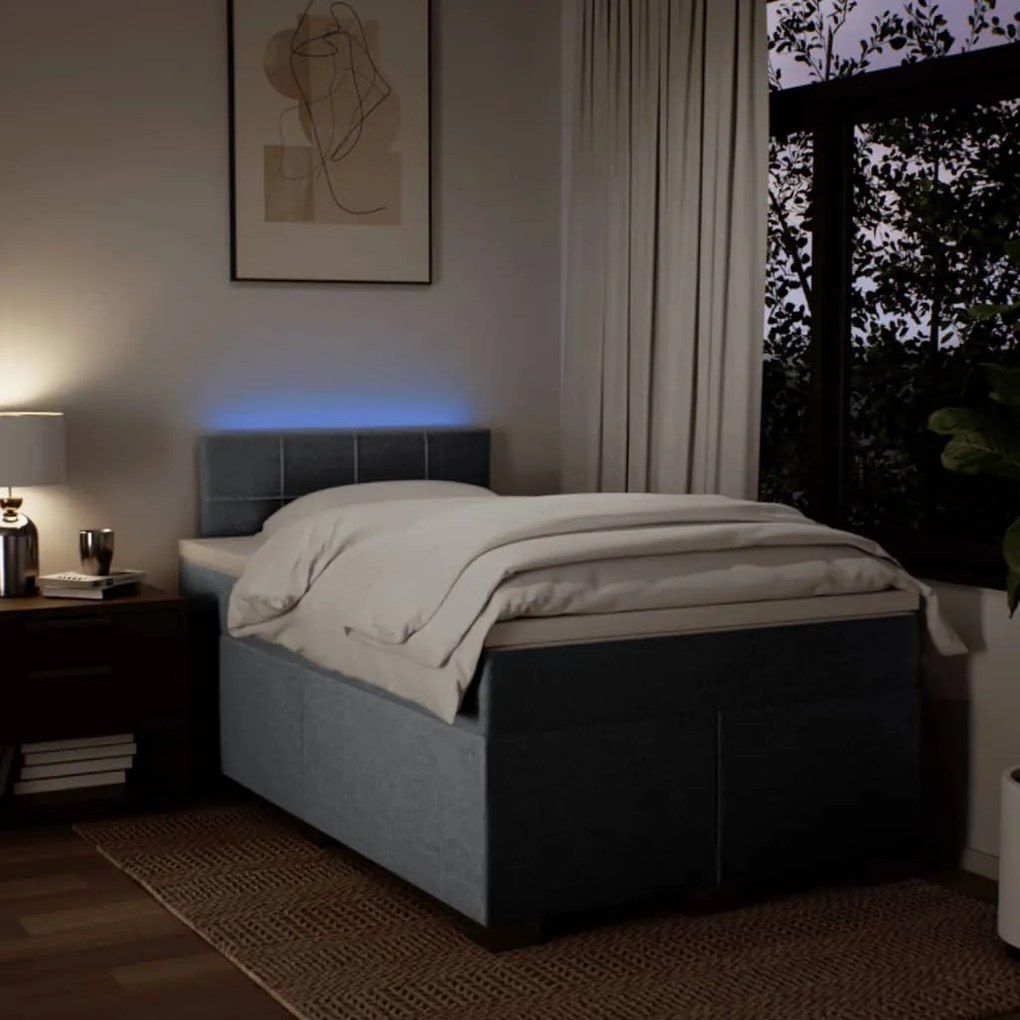 Box spring postel s matrací světle šedá 120x190 cm textil 3288127