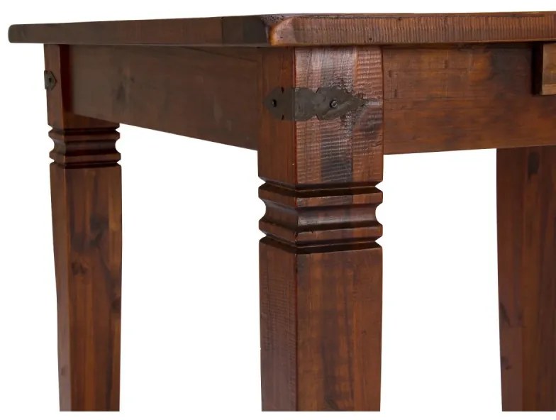 furniture-nabytek.cz - Masivní jídelní stůl Catello z borovice, hnědý, lakovaný, čtvercový – 90×90×76 cm
