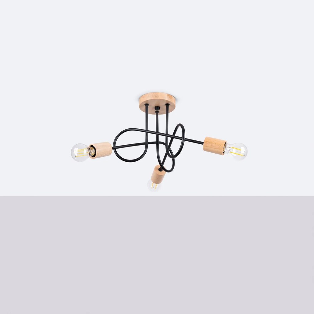 Sollux Lighting Lustr EMBER 3 černý
