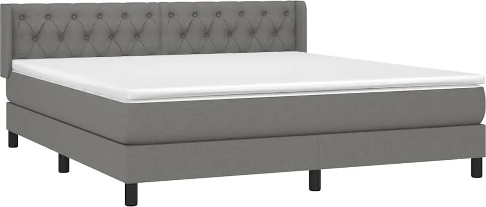 Box spring postel s matrací tmavě šedá 160x200 cm textil 3129962