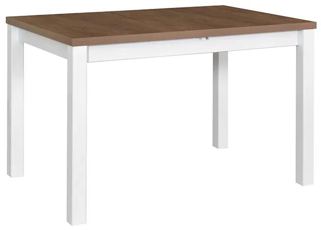 Rozkládací jídelní stůl Hannes 120 x 80 cm deska stolu dub granson a bilé nohy