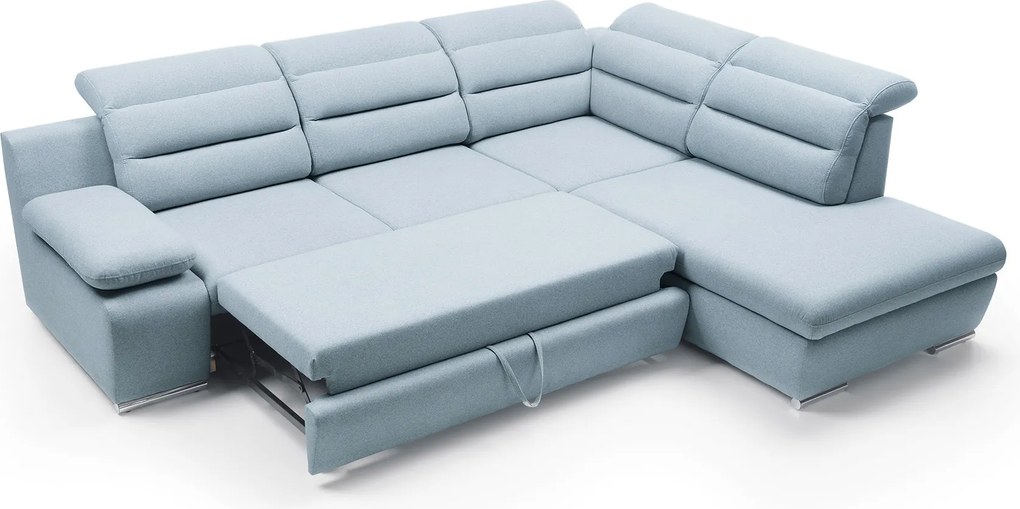 Rohová rozkládací sedací souprava do L GRÉTA, 280 cm, s úložným prostorem Roh pohovky: Pravý roh, Barva látky: Tmavě šedá (Aston 06)