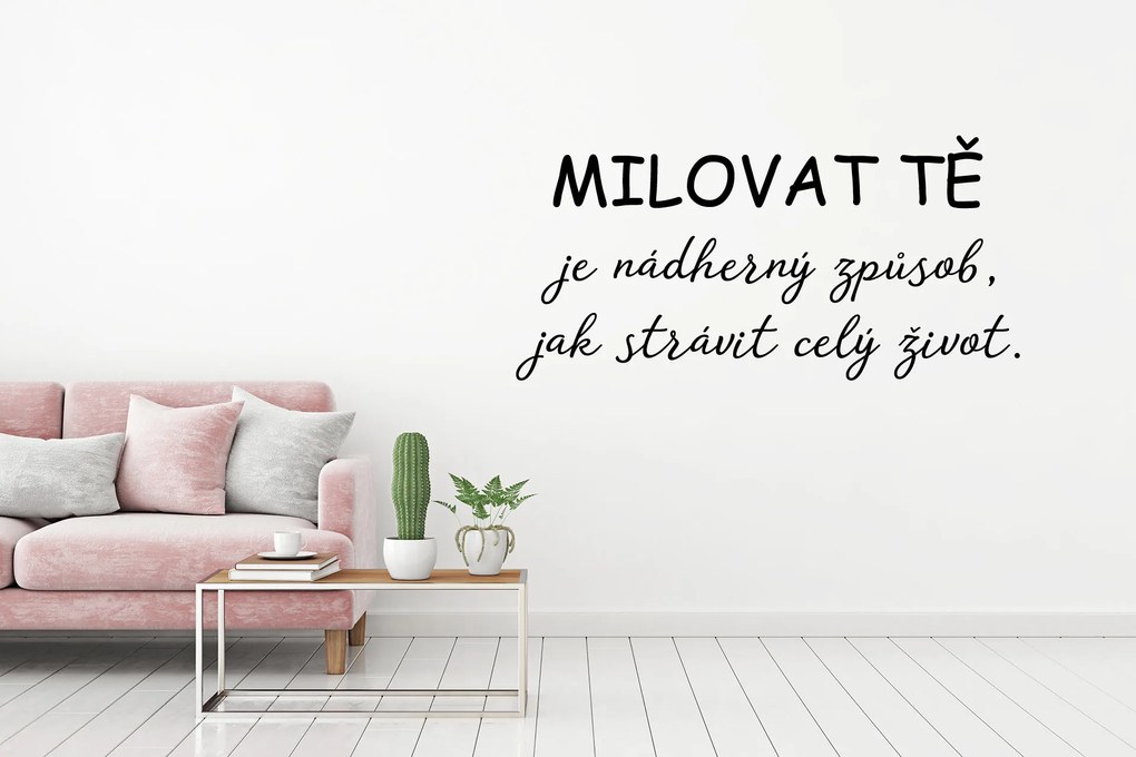 Samolepka na zeď Milovat tě Barevná varianta: Černá, Velikost (šířka x výška): 60x30cm