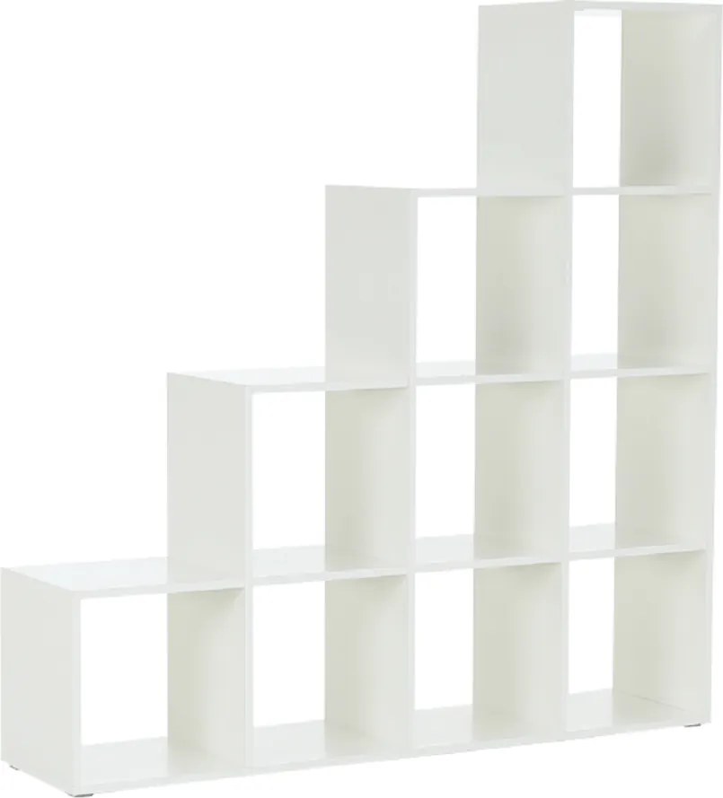 Regál pyramida, bílý, DTD laminovaná, NORAH