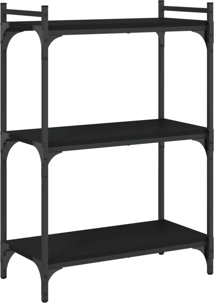 vidaXL Knihovna se 3 policemi černá 60 x 30 x 86 cm kompozitní dřevo