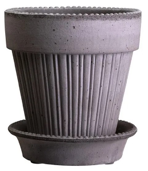 Květináč Simona s podmiskou Raw Grey 14 cm Bergs Potter