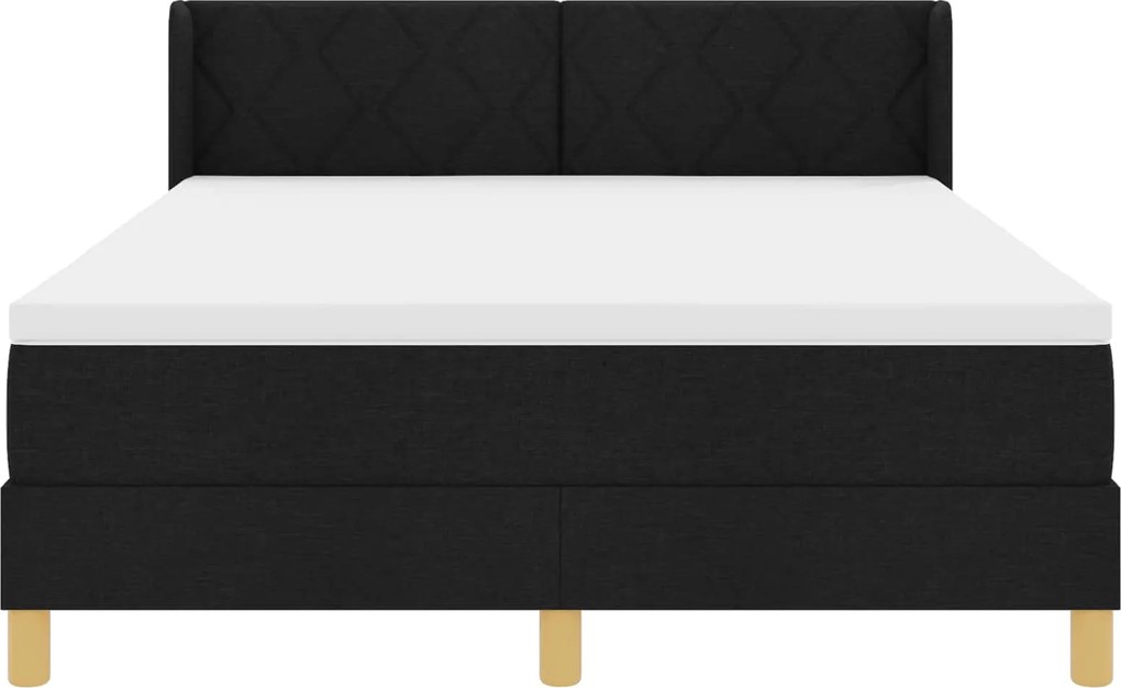 Postel s boxspringem s čelo Černá 200 x 160 cm textil 3341365