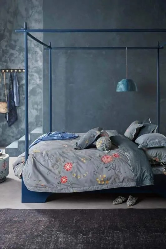 Pip Studio perkálové povlečení Fleur Grandeur modré 200x200 + 2x 70x90 cm
