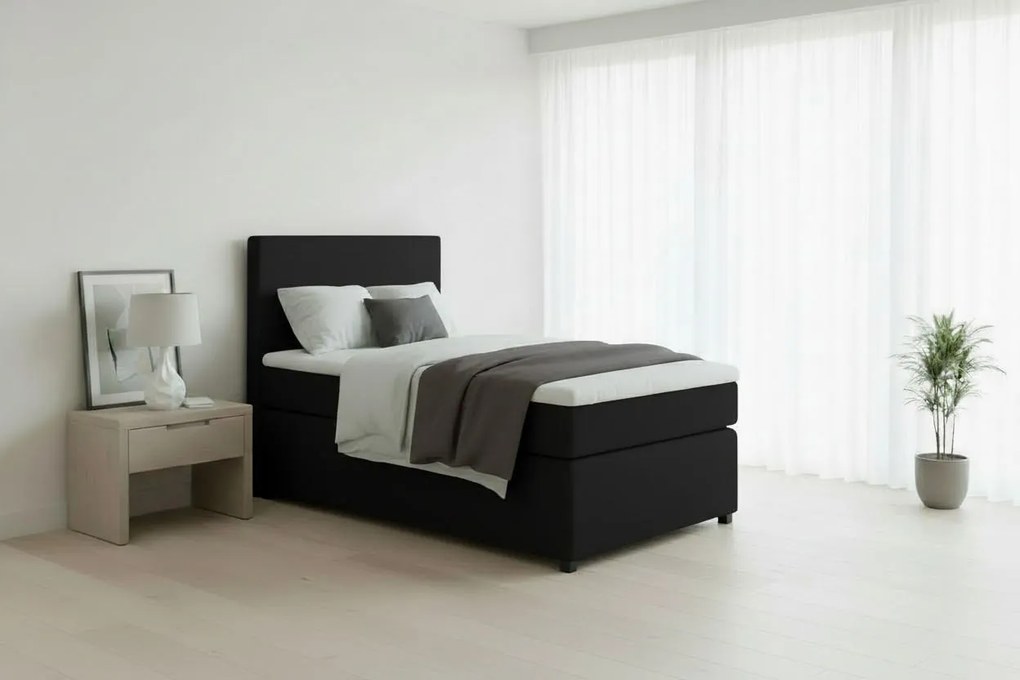 XXXLutz POSTEL BOXSPRING, 90/200 cm, barvy grafitu MID.YOU - Jednolůžkové postele - 000044002905