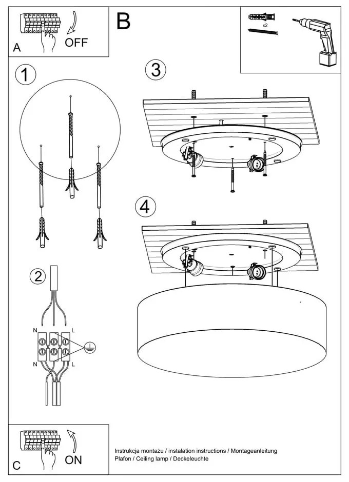 Bílé stropní svítidlo Sollux Atis Ceiling