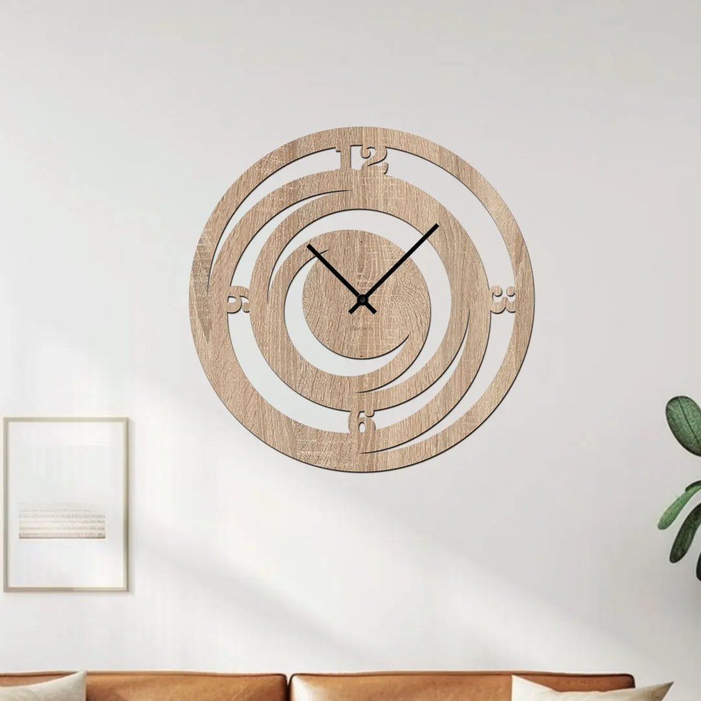 dřevo života Dřevěné hodiny TWIST Barevný vzor: Bílá, Velikost hodin: 50x50