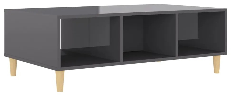 vidaXL Konferenční stolek šedý vysoký lesk 103,5x60x35 cm dřevotříska