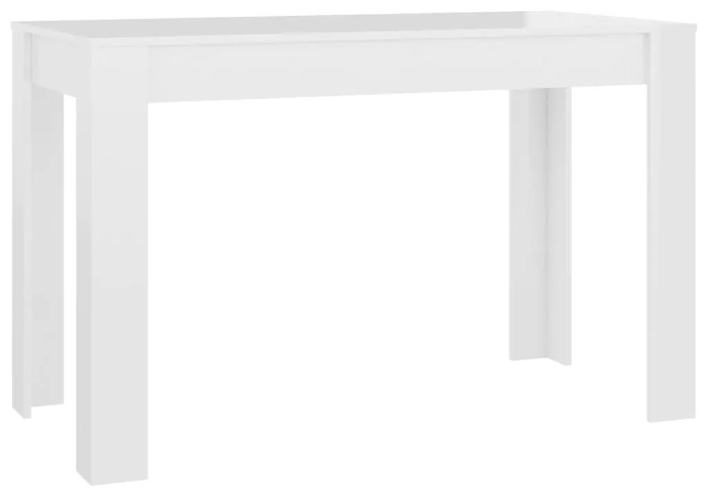 vidaXL Jídelní stůl bílý s vysokým leskem 120 x 60 x 76 cm dřevotříska