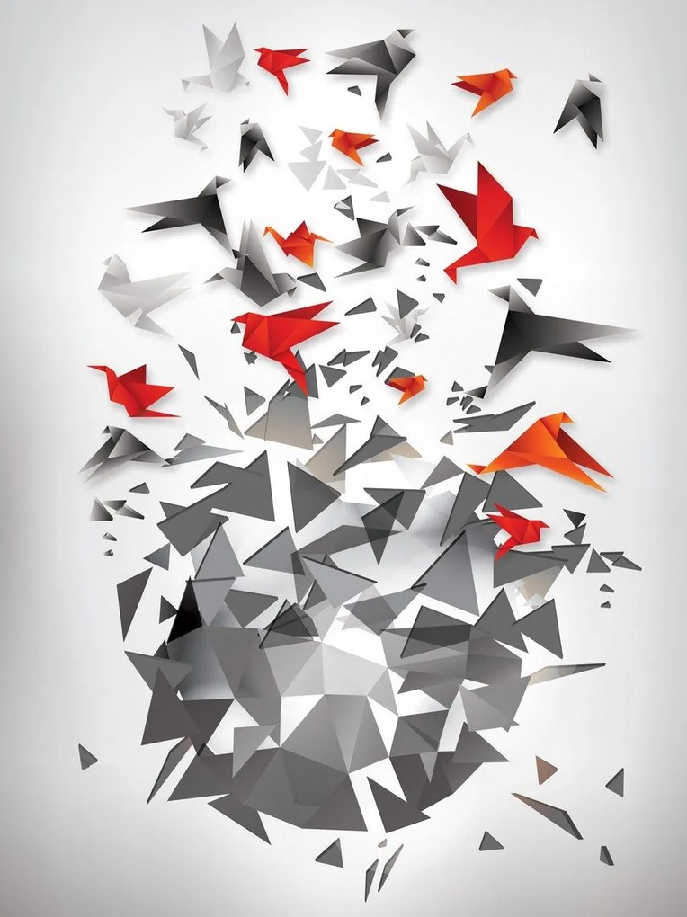Postershop Fototapeta: Origami birds (3) - 254x184 cm