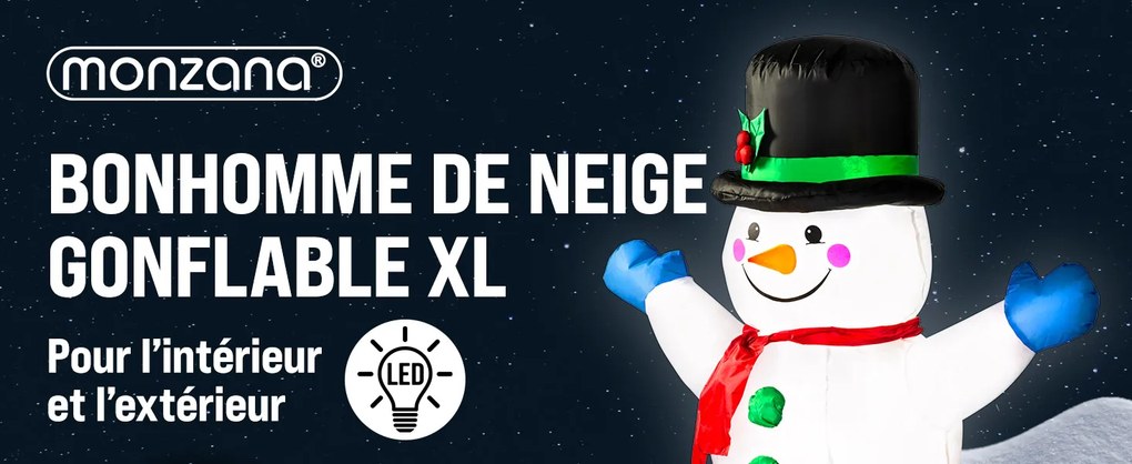 Nafukovací vánoční dekorace Sněhulák XL osvětlený 120cm