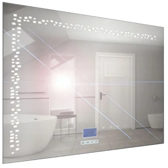 Comodo Zrcadlo závěsné s pískovaným motivem a LED osvětlením Nikoletta LED 7 Typ: dotykový vypínač, Rozměry (cm): 100x65 - (Nikoletta LED 7/100 TS)