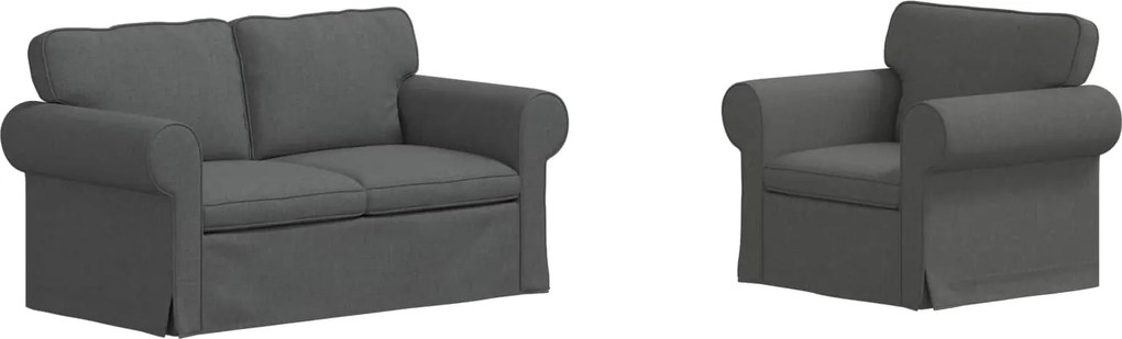 Set pohovek 2 ks Tmavě šedá textil 3407487