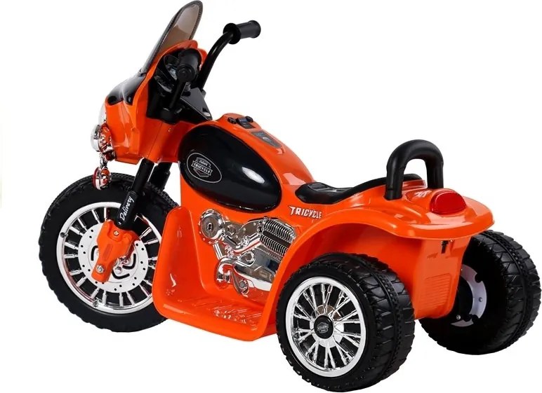 LEAN CARS Elektrická motorka pro děti JT568, tříkolová, LED, oranžová