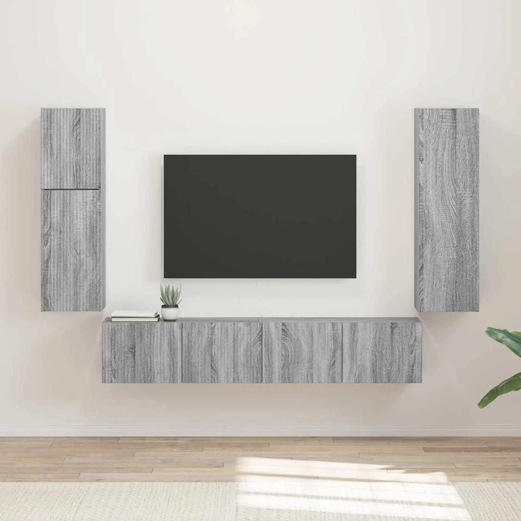 Sestava TV skříněk 4 ks Šedá Sonoma Kompozitní dřevo 3409039