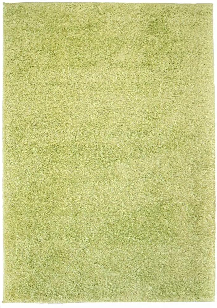 Kusový koberec s vysokým vlasem - zelený | 80x150 cm