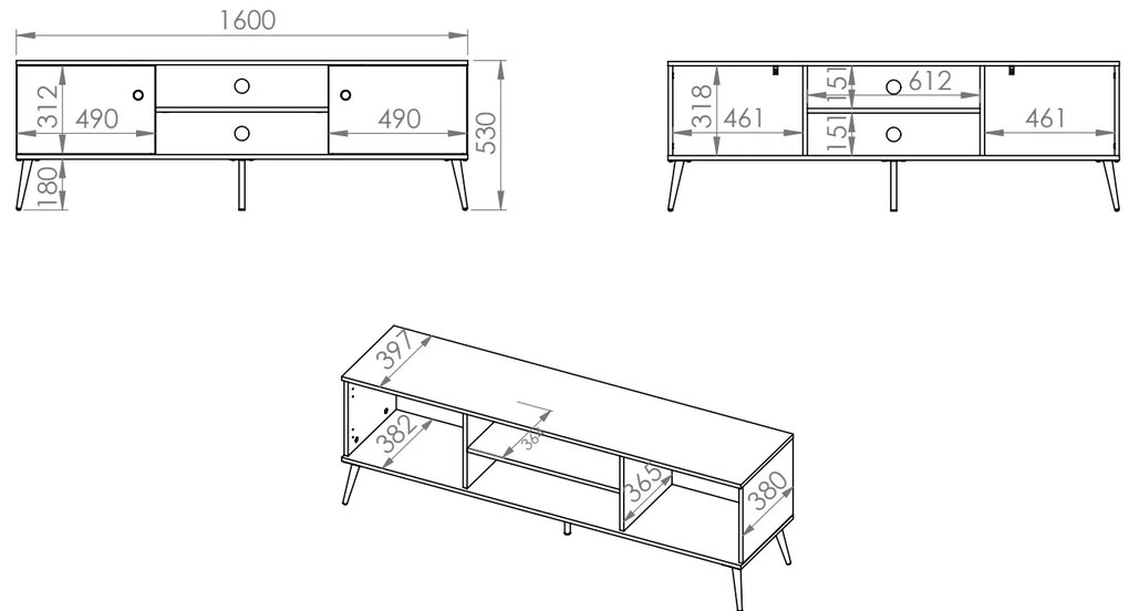 TV stolek MAURA - zelený
