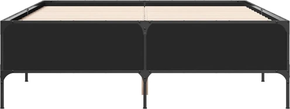 Rám postele černý 140 x 200 cm kompozitní dřevo a kov 3279797