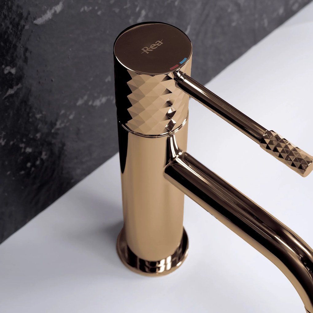 Rea Lungo Diamond, umyvadlová baterie h-185, měděná lesklá, REA-B8994
