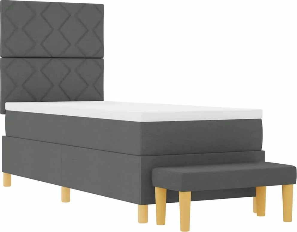 Postel s boxspringem s čelo Tmavě šedá 200 x 80 cm textil 3344332