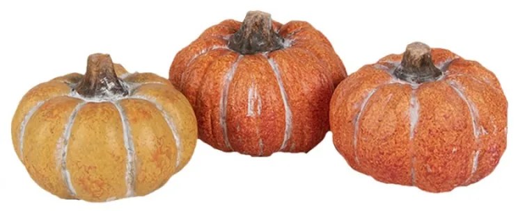 Set 3 malé oranžové keramické dekorační dýně – 5x4 cm