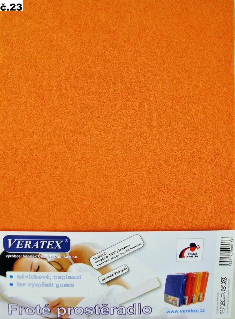 Veratex Froté prostěradlo  80x220/16 cm (č.23-oranžová)  Froté