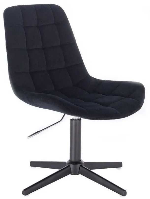 LuxuryForm DESIGN Otočná židle PARIS VELUR na černém kříži - černá
