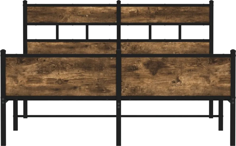 Kovový rám postele bez matrace kouřový dub 160 x 200 cm 3308490