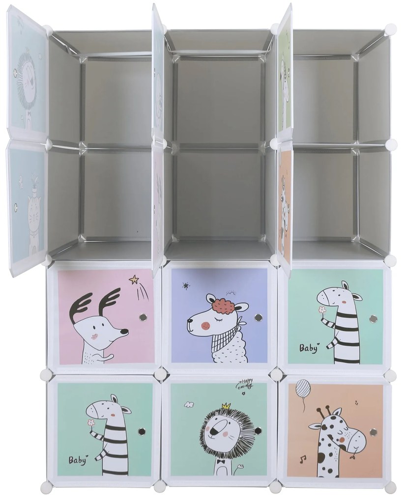 Dětská modulární skříň Eleanor (šedá + dětský vzor). 1028920