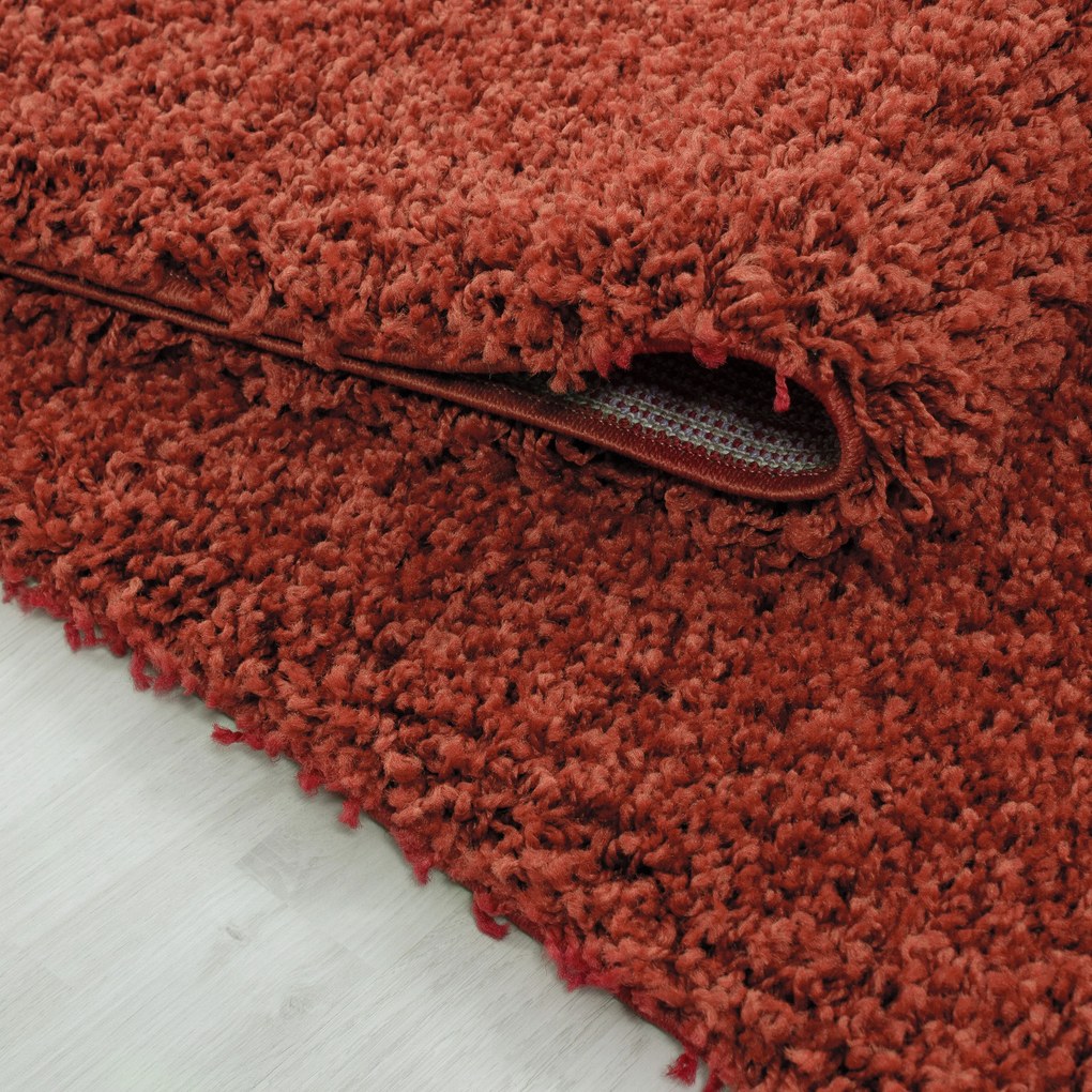 Ayyildiz, Kusový koberec Life Shaggy 1500 terra kruh, 80x80 (průměr) kruh, oranžová, ložnice