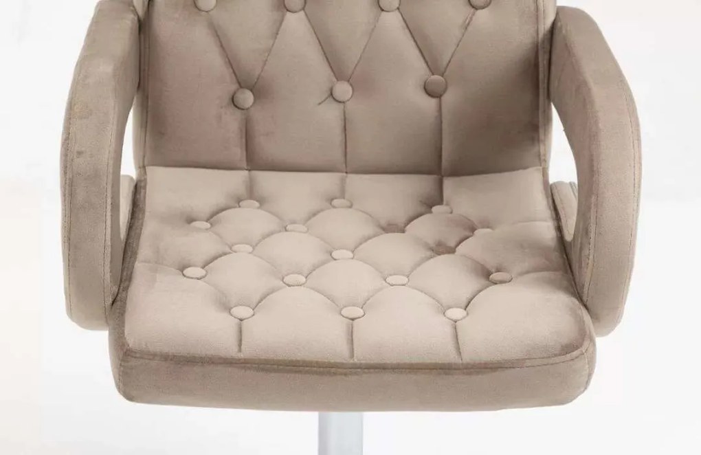 LuxuryForm DESIGN Otočná židle BOSTON VELUR na černém kříži - latte