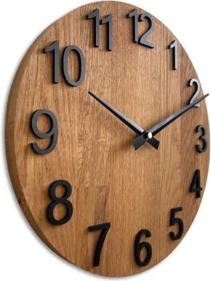 Dubové hodiny na zeď s velkými číslicemi I SENTOP MAS017-3072-black-hands