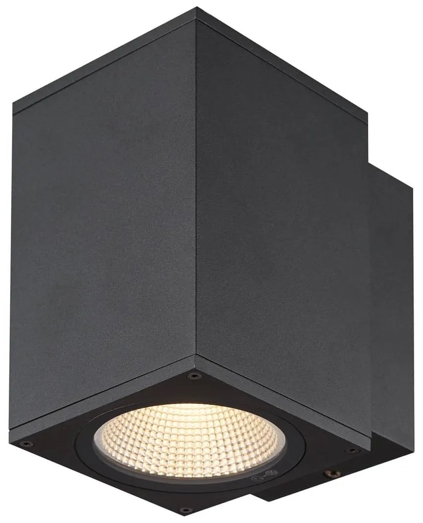 SLV Enola Square M, venkovní nástěnné svítidlo, LED 10W 3000/4000K, antracit, výška 16cm, IP65