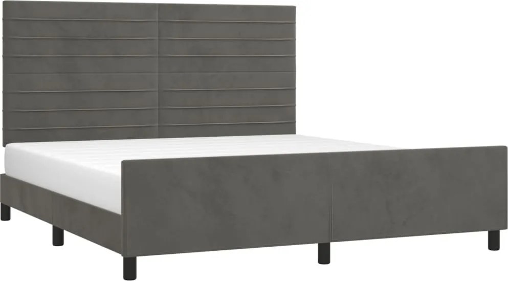 Rám postele s čelem tmavě šedý 180x200 cm samet 3125831