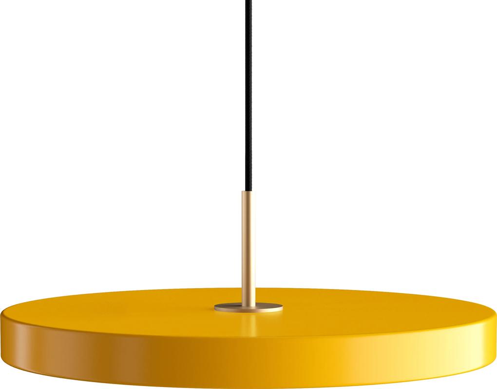 Závěsná lampa Asteria se zlatým uchycením žlutá